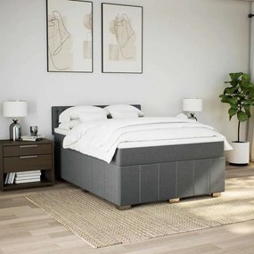 Box spring postel s matrací tmavě šedý 140 x 190 cm textil 3287078