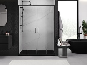 Mexen Exo dvoukřídlé posuvné sprchové dveře 160 cm, transparentní, černé - 8152-160-000-70-00