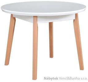 jídelní stůl dřevěný rozkládací kulatý Oslo 4 drewmi