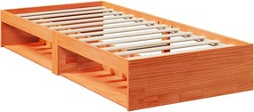 Válenda s matrací voskově hnědá 80 x 200 cm masivní borovice 3324600