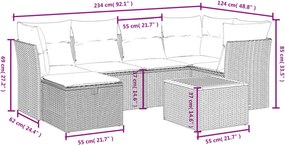7dílná zahradní sedací souprava s poduškami béžová polyratan 3264726