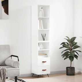 vidaXL Skříň highboard 34,5 x 34 x 180 cm kompozitní dřevo [3189735] Barva: bílá s vysokým leskem