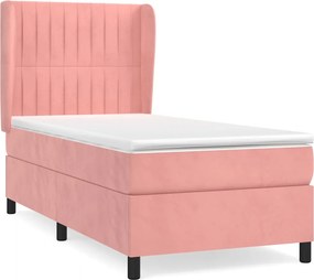 Box spring postel s matrací růžová 100x200 cm samet 3129320