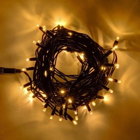 Easy Fix LED světelný řetěz, 20 m, venkovní, teple bílá, 120 diod, černý kabel, IP67