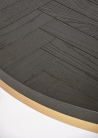 Konferenční stolek Seville 90 cm z masivu černý/zlatý