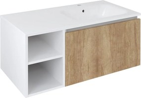 Sapho Lorea koupelnová skříňka pod umyvadlo 100 x 46 x 51,5 cm (30P+70cm) pravá dub alabama/bílá mat LE070-2231-R-12