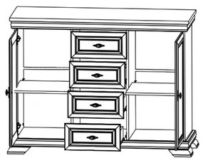 Obývací stěna KORA s | 6 dílů | 432 cm | samoa king