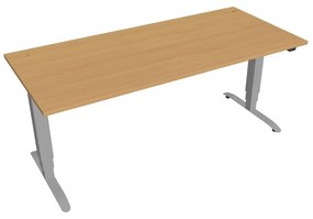 Elektr. nastavitelný stůl 180x80 - HOBIS MOTION MS 3 1800 Dekor stolové desky: buk, Barva kovové podnože: stříbrná