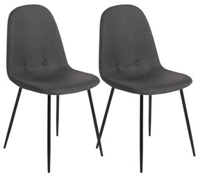 Sada 2 tmavě šedých jídelních židlí Essentials Lissy