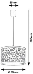 Rabalux - Dětský lustr na lanku 1xE27/40W/230V modrá