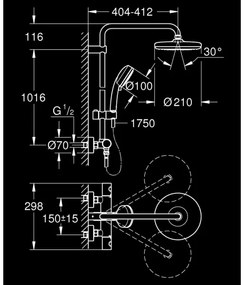 GROHE 27922001 - Sprchový systém TEMPESTA COSMOPOLITAN 210 lesklý chrom