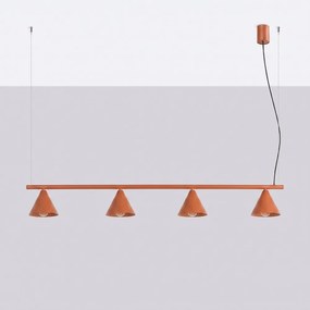 Ocelové závěsné svítidlo v cihlové barvě Zylo – Sollux