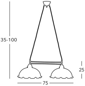 Kolarz 731.82.54 - Lustr na lanku NONNA 2xE27/75W/230V