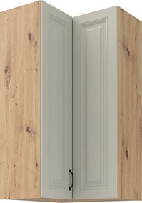 STILO ac | horní skříňka 60x60 GN-108 2F (90°) rohová s policemi | 60x60 cm | EXTRA VYSOKÁ | artisan/světle šedá
