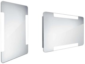 Nimco - Koupelnové podsvícené LED zrcadlo 50x80 cm, zaoblené, aluminium ZP 18001