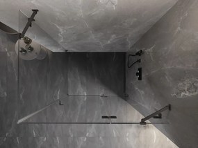 Mexen Lunar, výklopný sprchový kout pravý 100 x 70 cm, 8mm čiré sklo, grafitový profil, 834-100-070-95-00-P