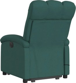 Elektrické zvedací masážní polohovací křeslo zelené textil 3204134
