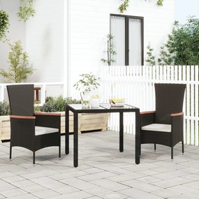 vidaXL Zahradní židle s poduškami 2 ks polyratan černé