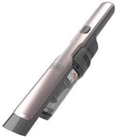 BLACK+DECKER - 12V AKU ruční vysavač, s příslušenstvím, nabíjecí stanice, šedá/růžové zlato DVC320BRG-QW