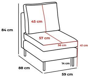 Hannah Home Modulová pohovka MINO šedá 825BLC1724