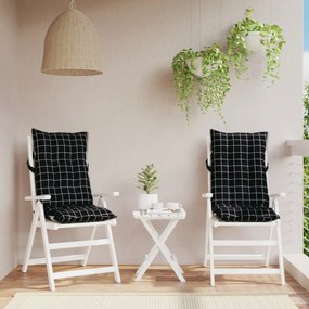 vidaXL Podušky na židli s vysokým opěradlem 2 ks látka oxford [377656] Barva: black check pattern
