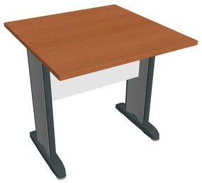 Stůl jednací rovný 80 cm - Hobis Cross CJ 800 Dekor stolové desky: třešeň, Dekor lamino podnože: bílá, Barva nohou: černá