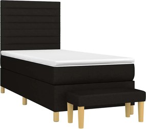 Box spring postel s matrací černá 90x200 cm textil 3137207