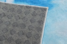 Moderní modrý koberec s abstraktním vzorem Šířka: 80 cm | Délka: 150 cm