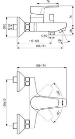 Ideal Standard Cerafine D Vanová baterie, chrom BC692AA