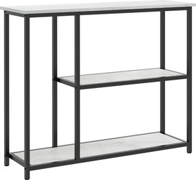HOMCOM Konzolový stolek Předsíňový stolek se 2 úrovněmi Odkládací stolek s ochranou proti překlopení Ocel bílá 100 x 30 x 80 cm do obývacího pokoje a…