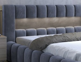 Eltap Čalouněná postel Lamica s úložným prostorem - dřevo Materiál a barva potahu: Monolith 29 - tmavě hnědá, Rozměry (cm): 180x200