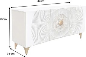 Designová komoda Venetia 140 cm bílé mango