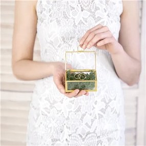 Skleněná krabička na svatební prsteny