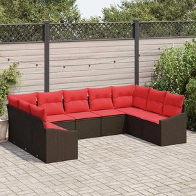 Set pohovek 9 ks Hnědá polyratan 3346884
