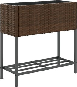 Zahradní truhlíky s policí 2 ks hnědé 70 x 28 x 70 cm 3210511