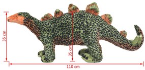vidaXL Stojící plyšová hračka dinosaurus stegosaurus zelený XXL