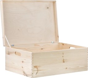 ČistéDřevo Dřevěný box s víkem 60 x 40 x 23 cm
