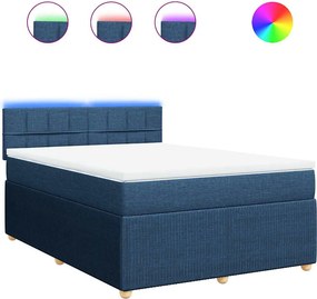 Box spring postel s matrací modrá 140x200 cm textil 3289785