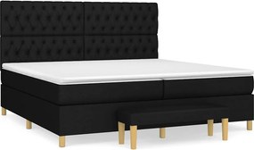 Box spring postel s matrací černá 200x200 cm textil 3137423