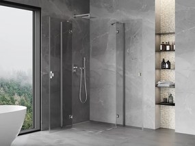Mexen Mist-H Duo, 2-křídlý ​​výklopný sprchový kout 95 x 95 cm, čiré sklo, chromový profil, 8A5-095L-095P-01-00