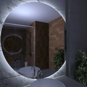 Půlkruhové zrcadlo do koupelny s LED osvětlením E5