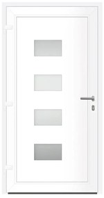 Vchodové dveře bílé 100 x 200 cm hliník a PVC,  3157065