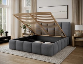Postel Edvige + Dřevěný rám + plynový výtah + kontejner 140x200