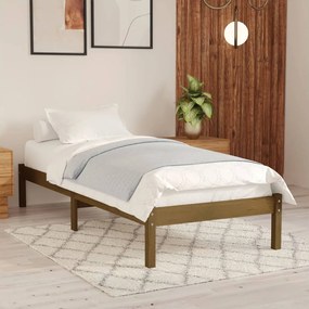 Rám postele medově hnědý masivní borovice 100 x 200 cm - Default Title