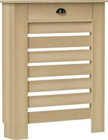 HOMCOM Kryt Radiátoru s Šuplíkem MDF Kryt Radiátoru do Obývacího Pokoje, Ložnice, Chodby 78x19x95,5 cm Dub