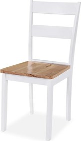 vidaXL Jídelní židle 6 ks bílé masivní kaučukovník [275061]