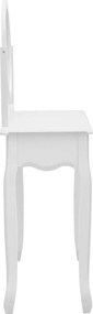 vidaXL Toaletní stolek se stoličkou 65x36x128 cm pavlovnia MDF [289330] Barva: Bílá