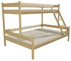 Vomaks Patrová postel s rozšířeným spodním lůžkem PPS 002 100/140 x 180 cm moření dub