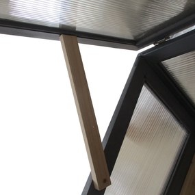 Outsunny Dřevěný Zahradní Záhon s Krytem 2-v-1 Skleník pro Rajčata Zeleninový Záhon Bylinkový Záhon na Balkon a Terasu Polykarbonát Šedý 120 x 54 x 1…