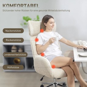 Ergonomická kancelářská židle HOMCOM, otočná židle k psacímu stolu s nastavitelnou výškou, nastavitelnou opěrkou hlavy, područkami a funkcí náklonu —…